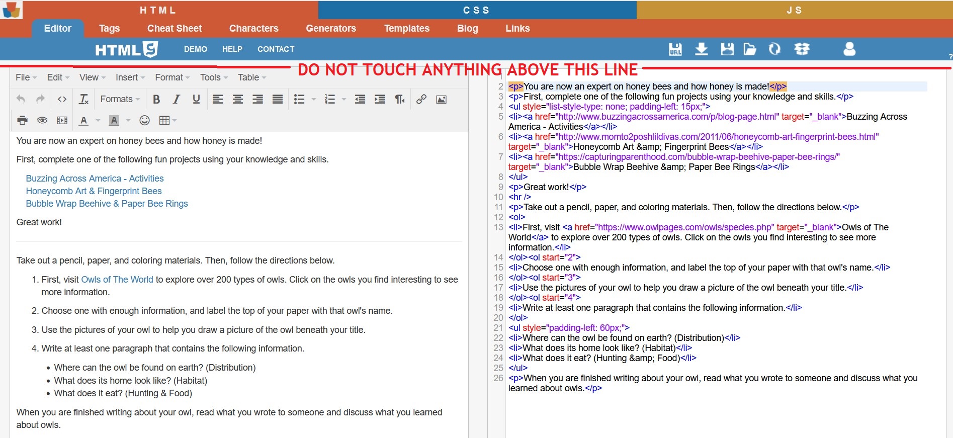 HTML Tricks and Shortcuts – Support Elephango